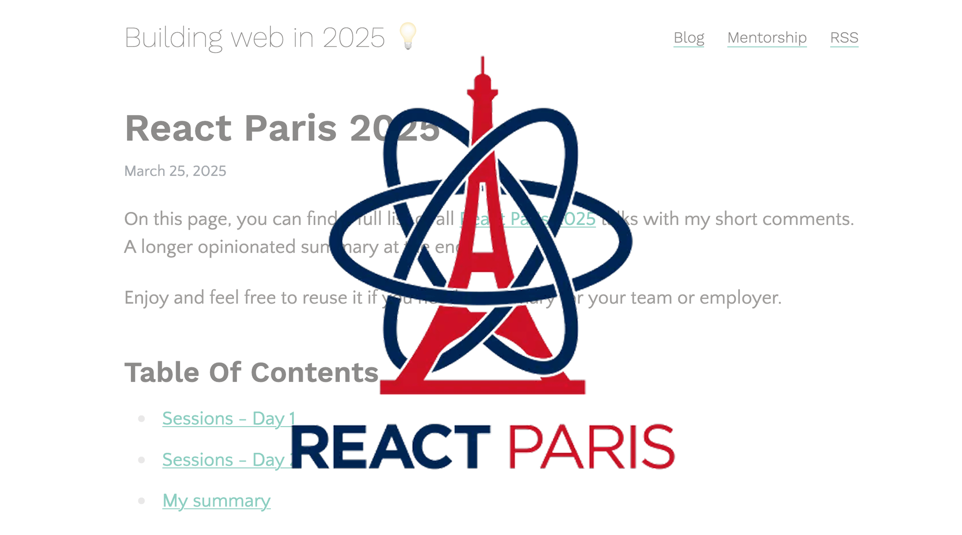 React Paris 2025 | kalabro.tech by Kate Marshalkina